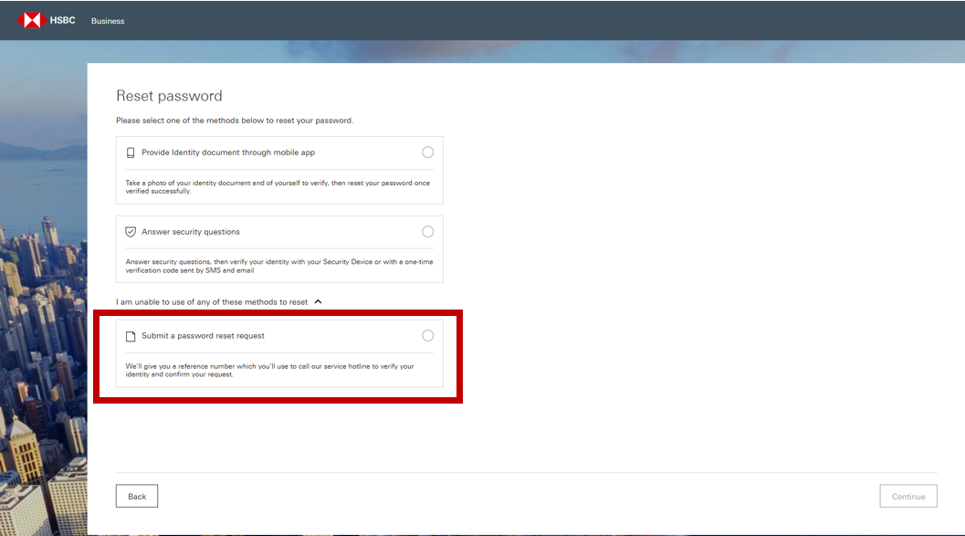 a password reset request online please note that it will take up to 7 ...